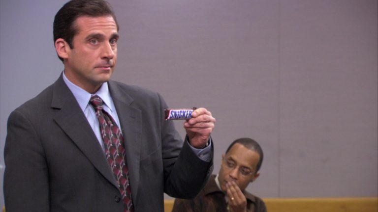 Snickers Candy Bar Held By Steve Carell (Michael Scott) In The Office ...