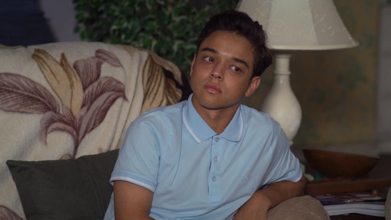 Original Penguin Blue Polo Shirt Worn By Jason Genao As Ruben 'Ruby ...