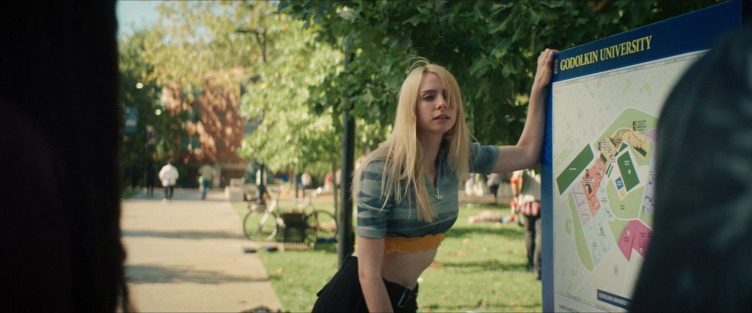Dickies Crop Top Worn By Maddie Phillips As Cate Dunlap In Gen V S01E08 ...